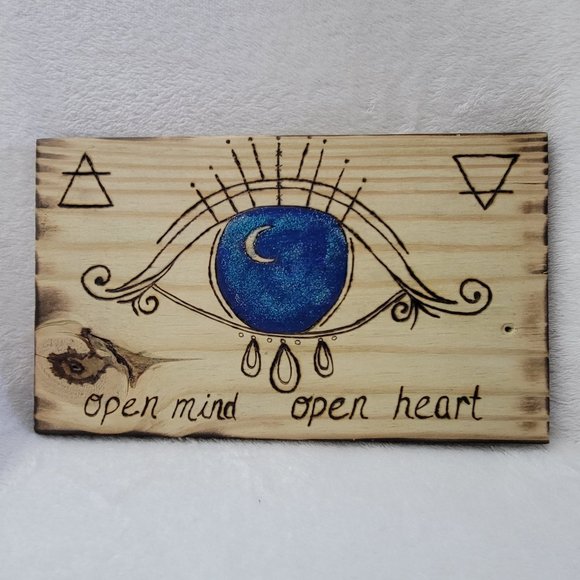 Wall Decor | Third Eye Celestial Hand Painted Pyrography Wall Art ...
